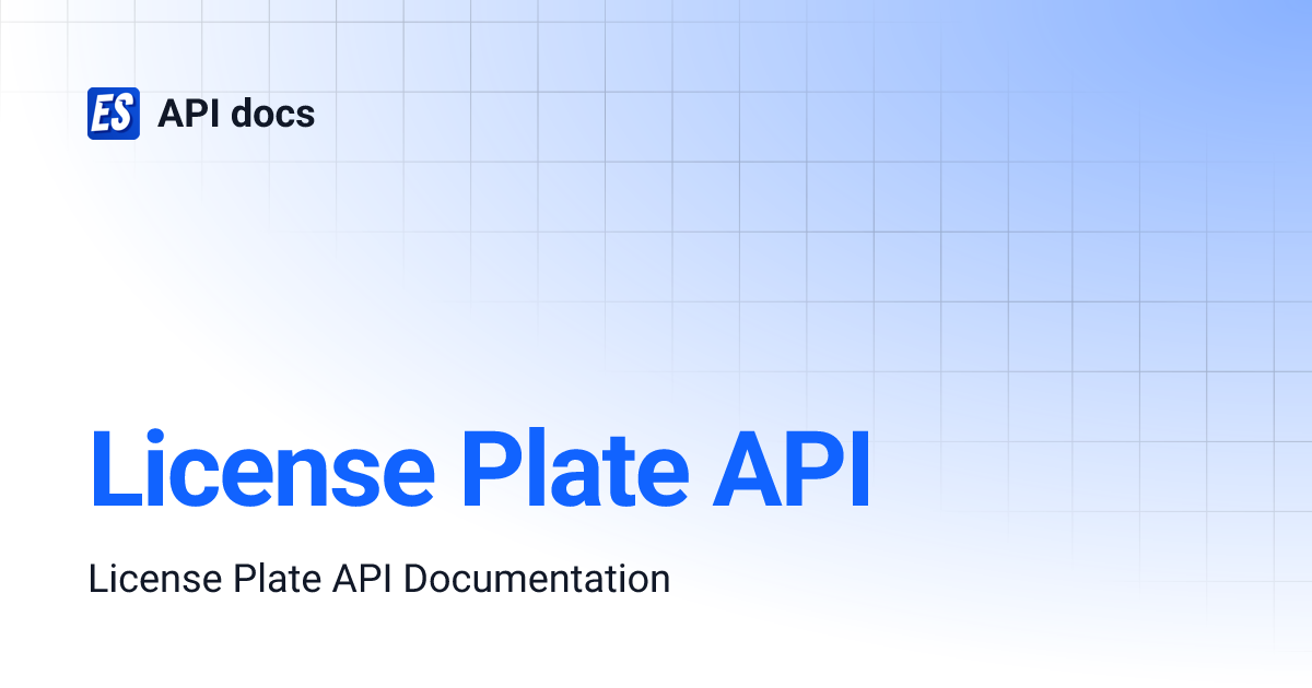 License Plate API | API docs